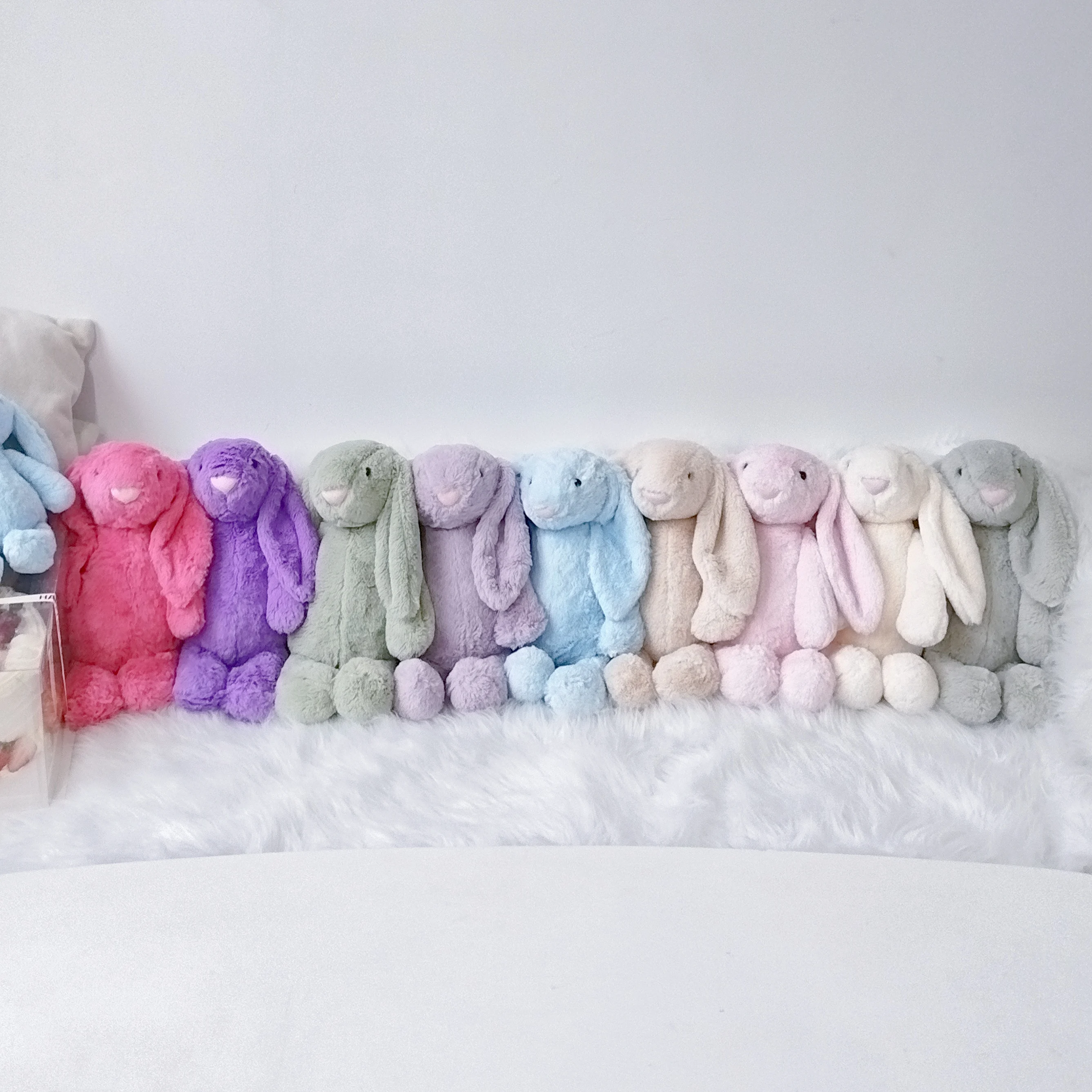 Hot Selling Fluffy Plush Stuffed Animals Cute Lovely Blue Rabbits ...