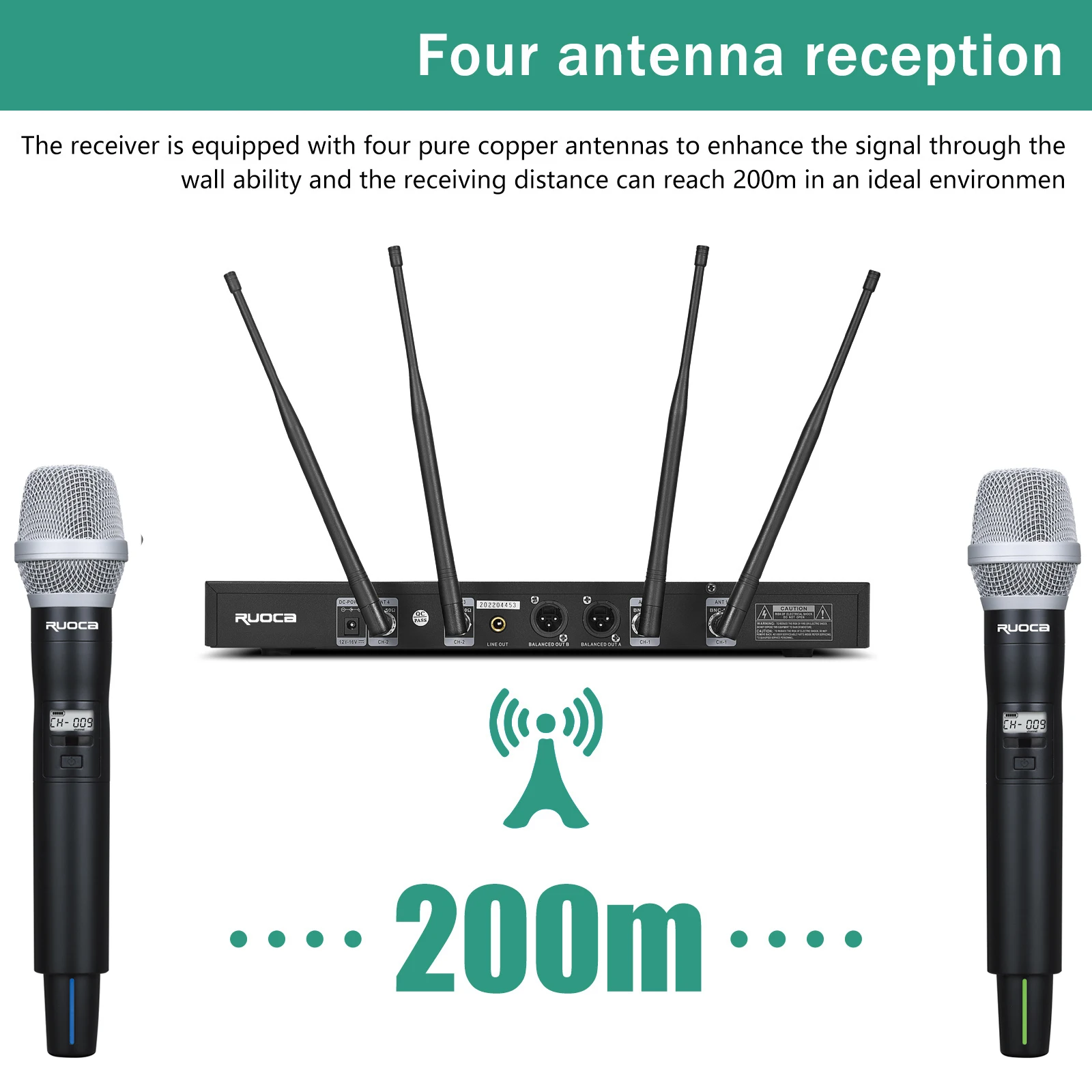 Uhf Wireless Microphone System,Selectable Frequency Metal Cordless Mic ...