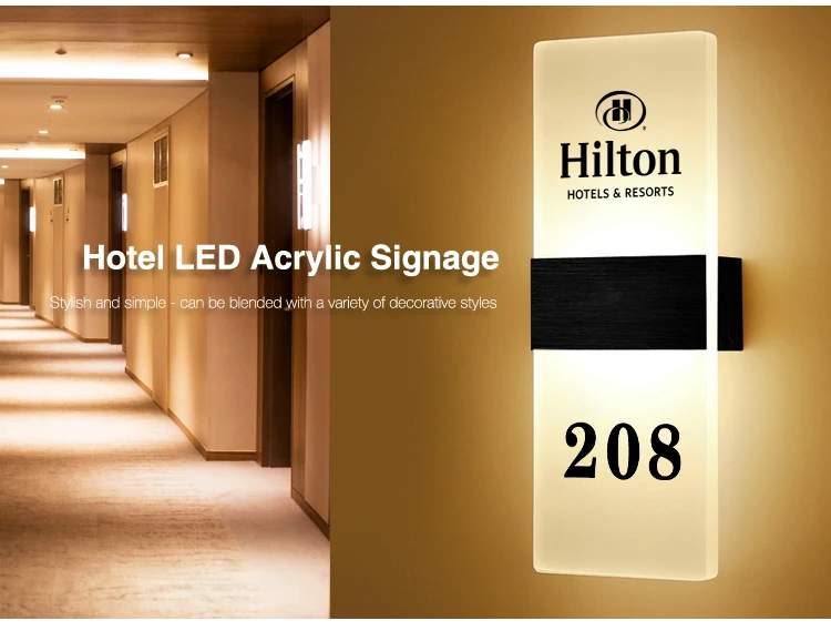 New Arrival Customized Acrylic Hotel Door Sign Room Number Hotel ...