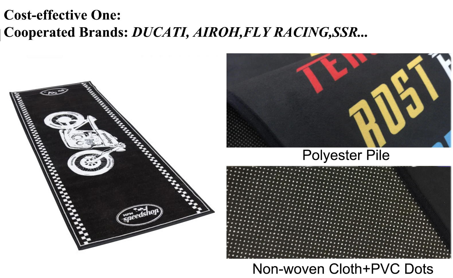 Decorative Brand Display Oil And Water Resistant Pit Mats Motorcycle ...