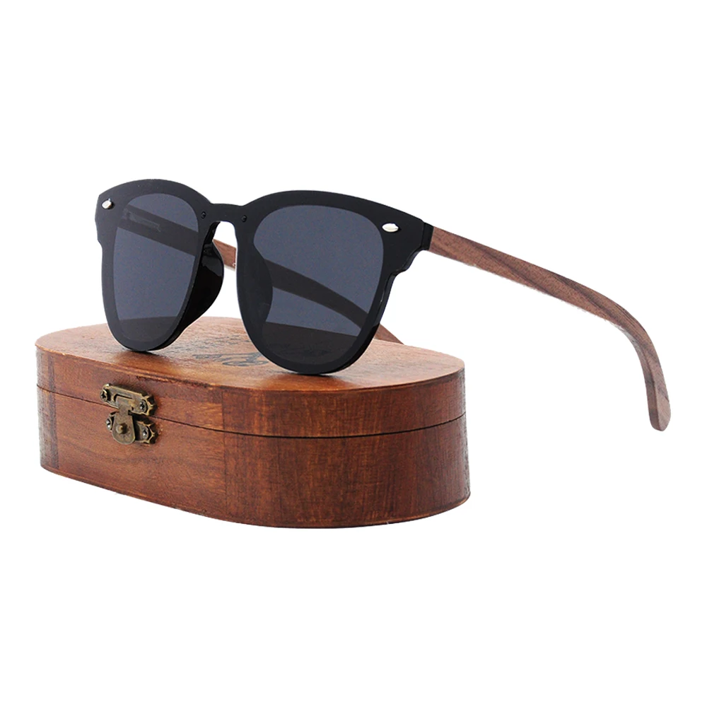 One Piece Classic Wooden Sunglasses with Polarized Lens UV400 Lens ...