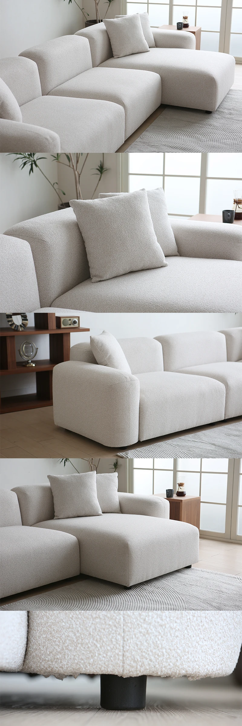 Shop Our Factory Producer White Wide Deep Sectional Modular Boucle Sofa