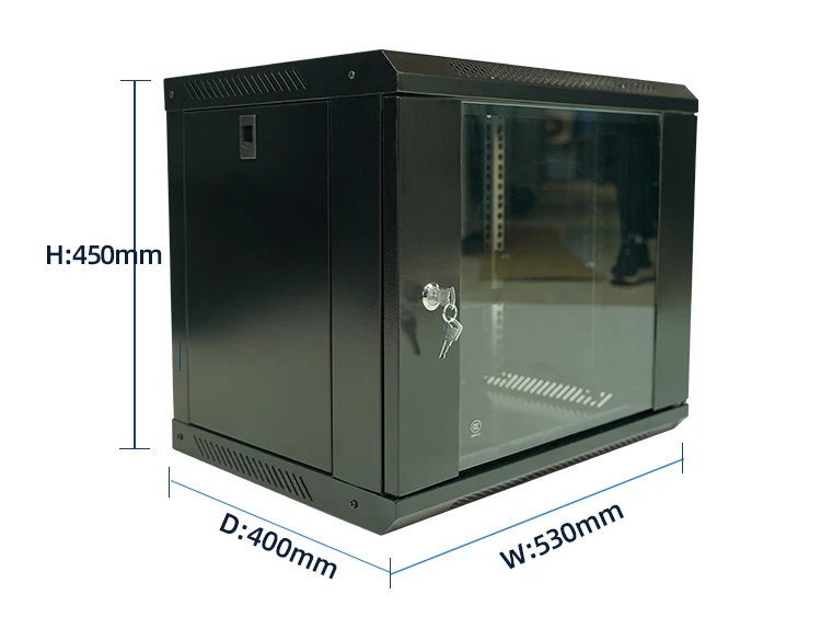 9U Wall Mounted Network Cabinet - Secure & Versatile Storage