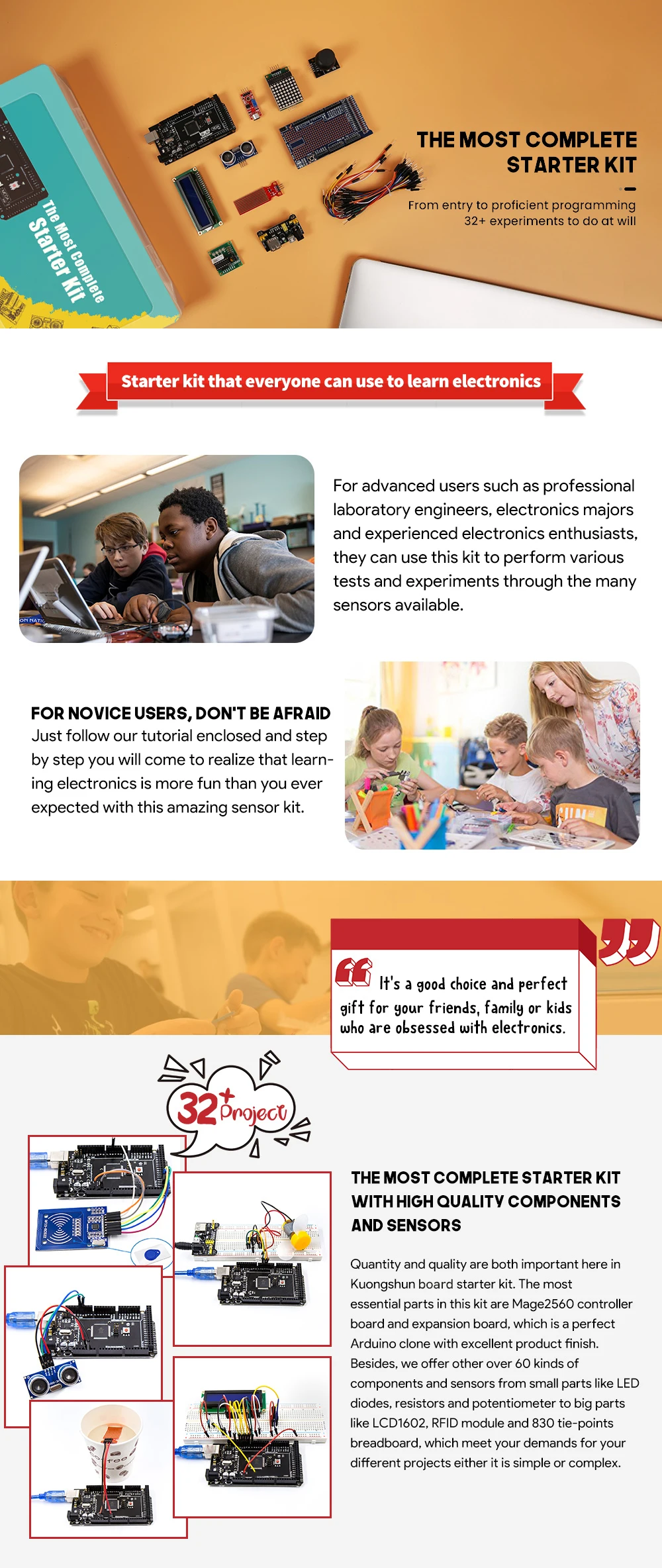 Robotlinking Development Board Starter Kit for Arduino MEGA 2560 R3