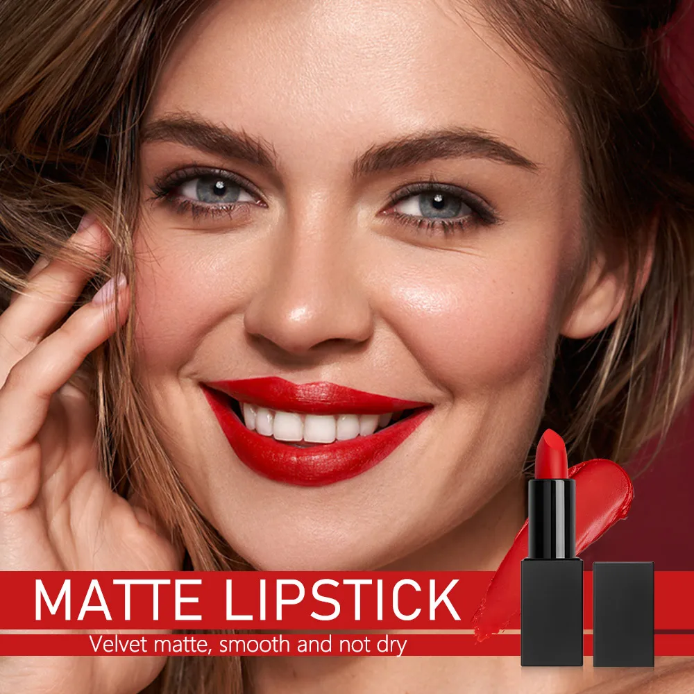 Cosmetic Products Matte Black Lipstick Logo Waterproof Long Lasting ...