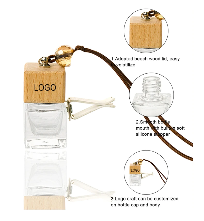 Luxury Unique Car Liquid Scents Empty 10ml Diffuser Bottle Hanging Wood ...