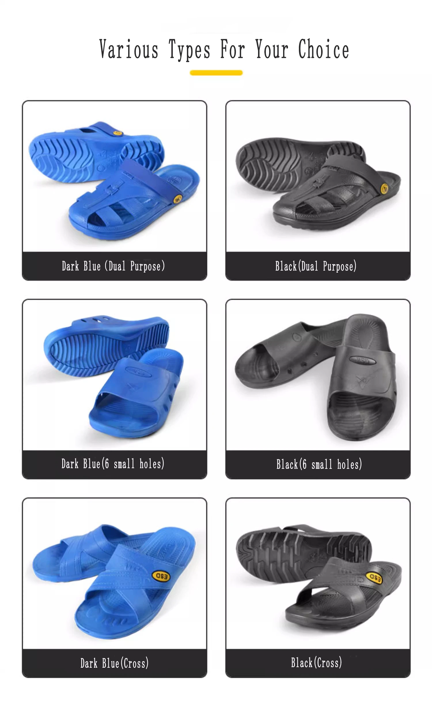 Workshop Fashion Unisex Cleanromm Dual Purpose Esd Anti-static Slippers ...