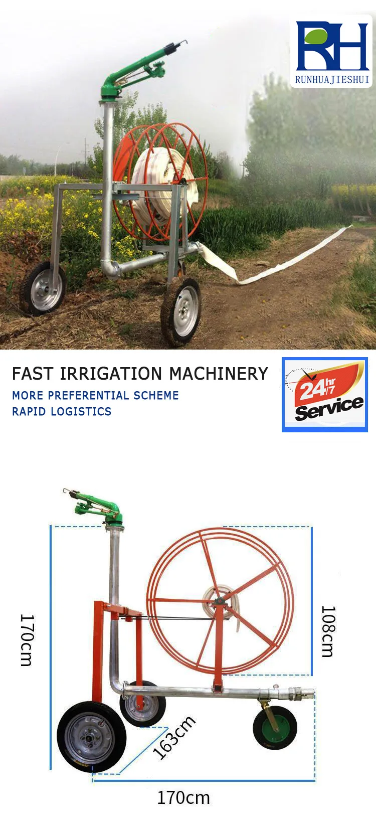 Sprinkler Gun Agricultural Sprinklers - 200m Radius Irrigation
