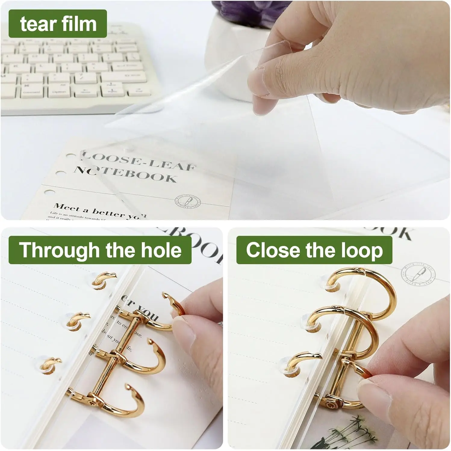 A6 Binder - Durable, Clear Acrylic Cover with Lined Papers