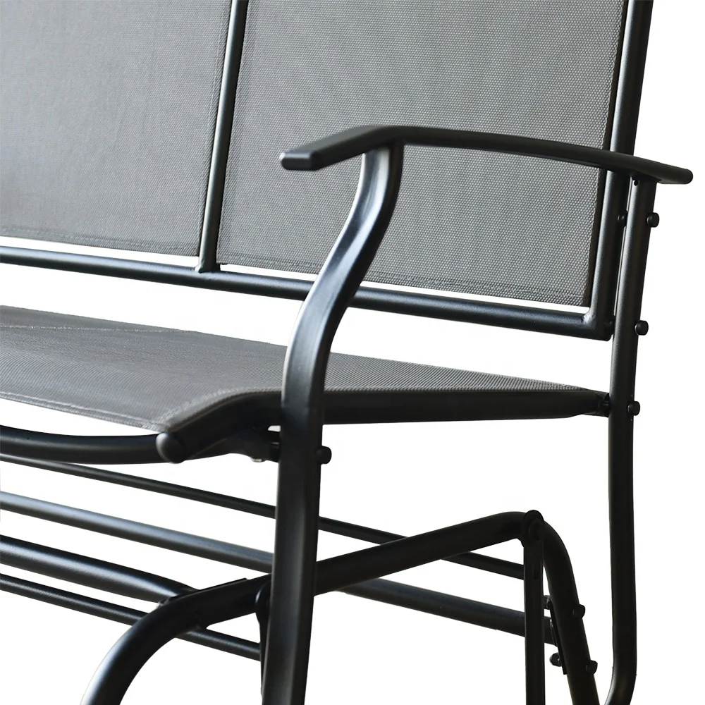 2 Person Outdoor Mesh Fabric Patio Double Seat Glider Chai Love Seat ...