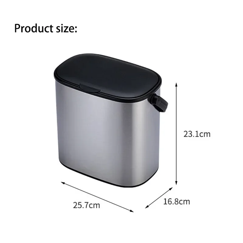 Eco-friendly 5L Waste Bin - Stainless Steel Kitchen Storage