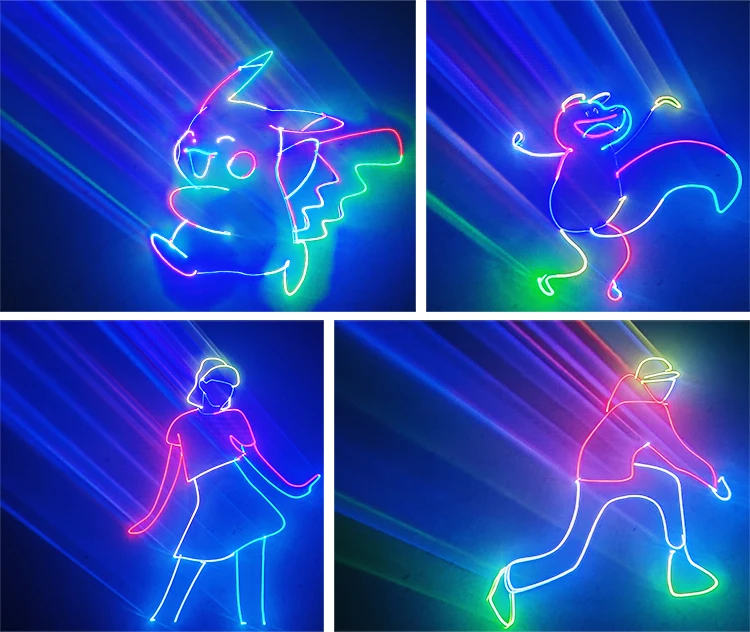 3D Animation RGB Laser Stage Lighting - DMX512 Remote Control