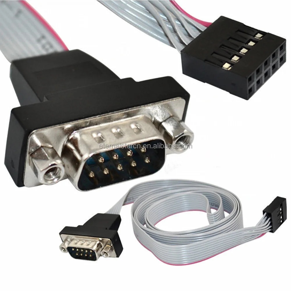 RS232 DB 9 Pin Serial Port Connector with Ribbon Cable