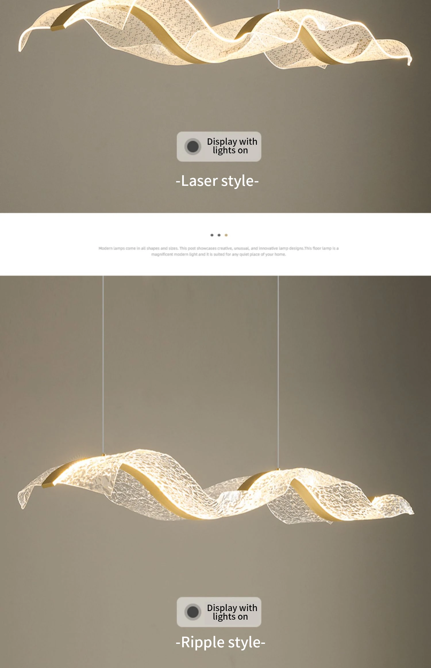 Streamers Shape Modern Luxury Lamp Decoration Hanging