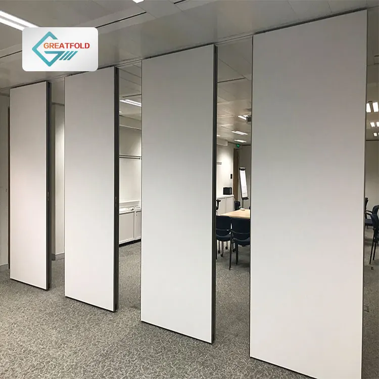 Custom size manual office operable movable partition MDF board sliding ...