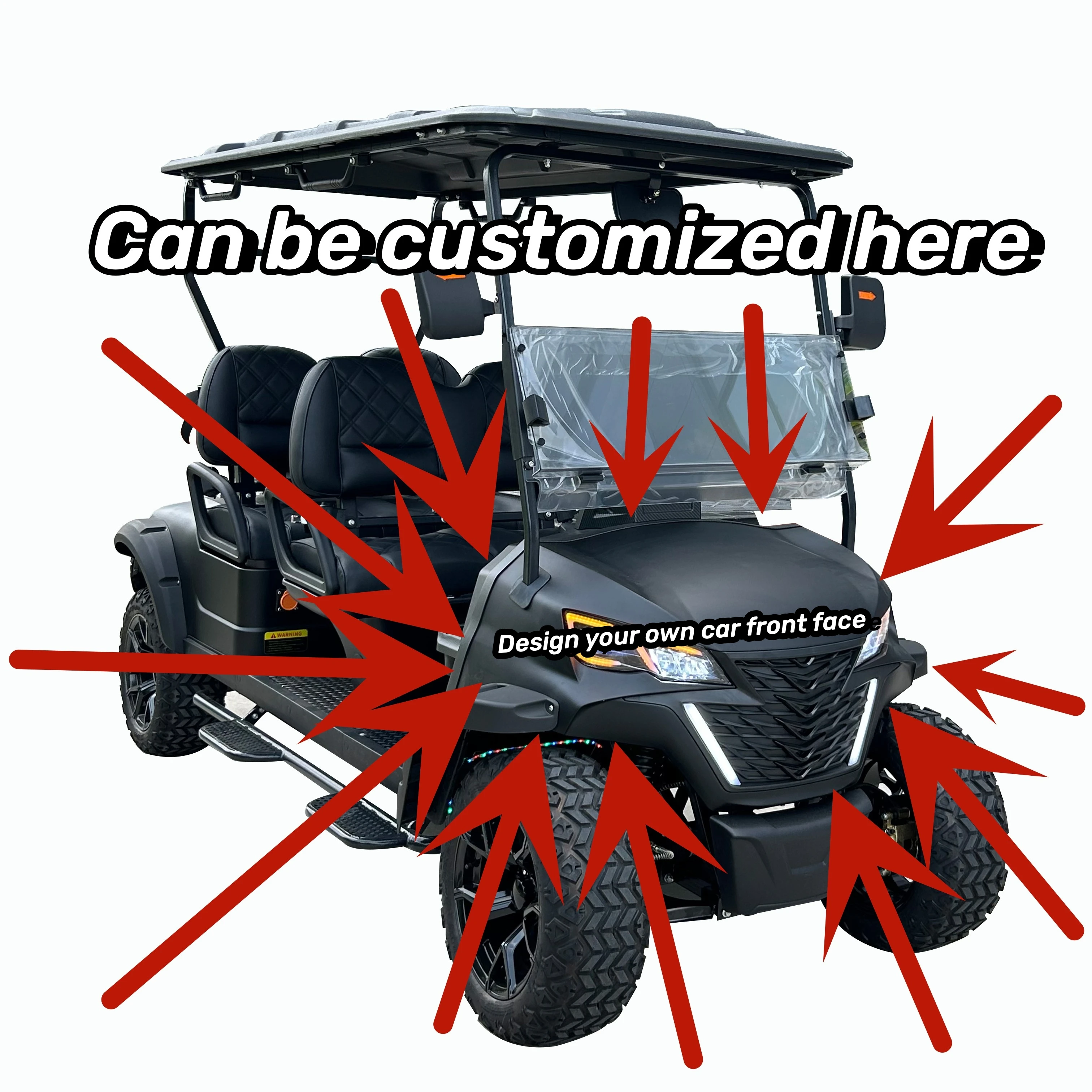 Luxury Golf Carts Electric 4 Seater Customize Your Own Cart Model Front ...