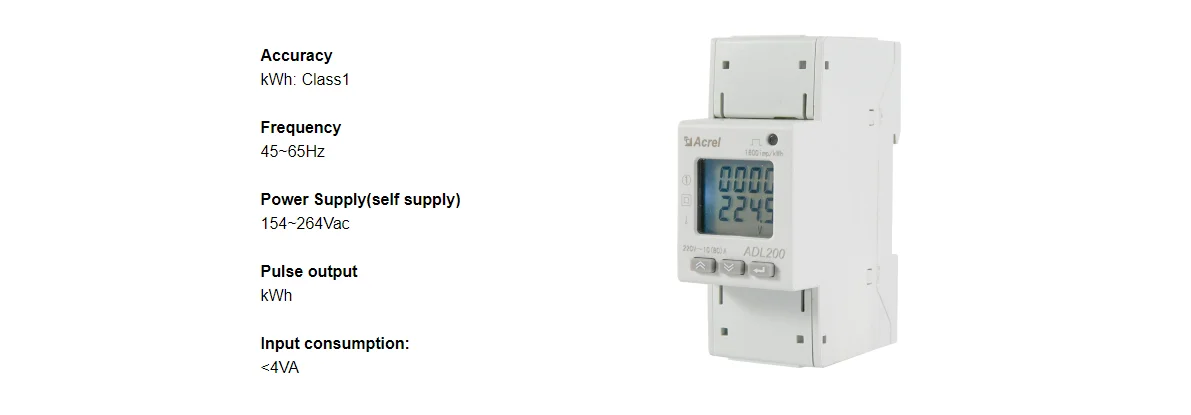 Adl200 Two Wire Din Rail Counter Type Electricity Kwh Energy Meter ...