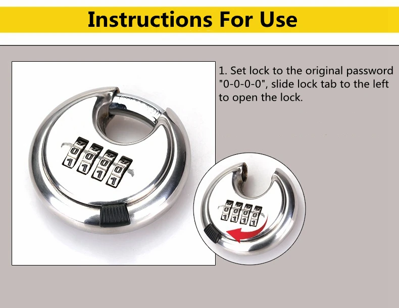 304 Stainless Steel Combination Padlock Waterproof Anti-rust Door Lock ...