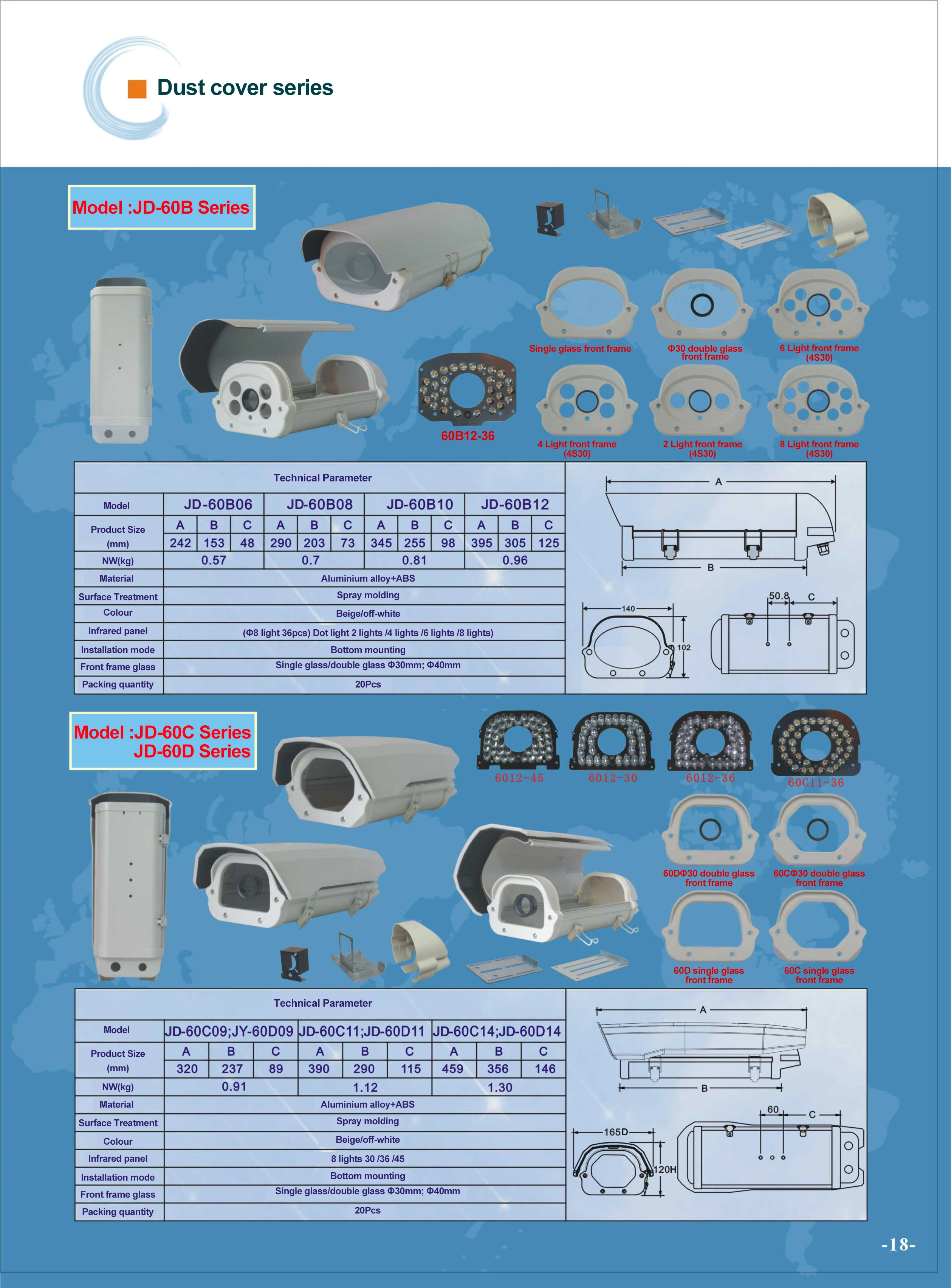 Jind IP66 Outdoor Waterproof CCTV Bullet Camera Enclosure