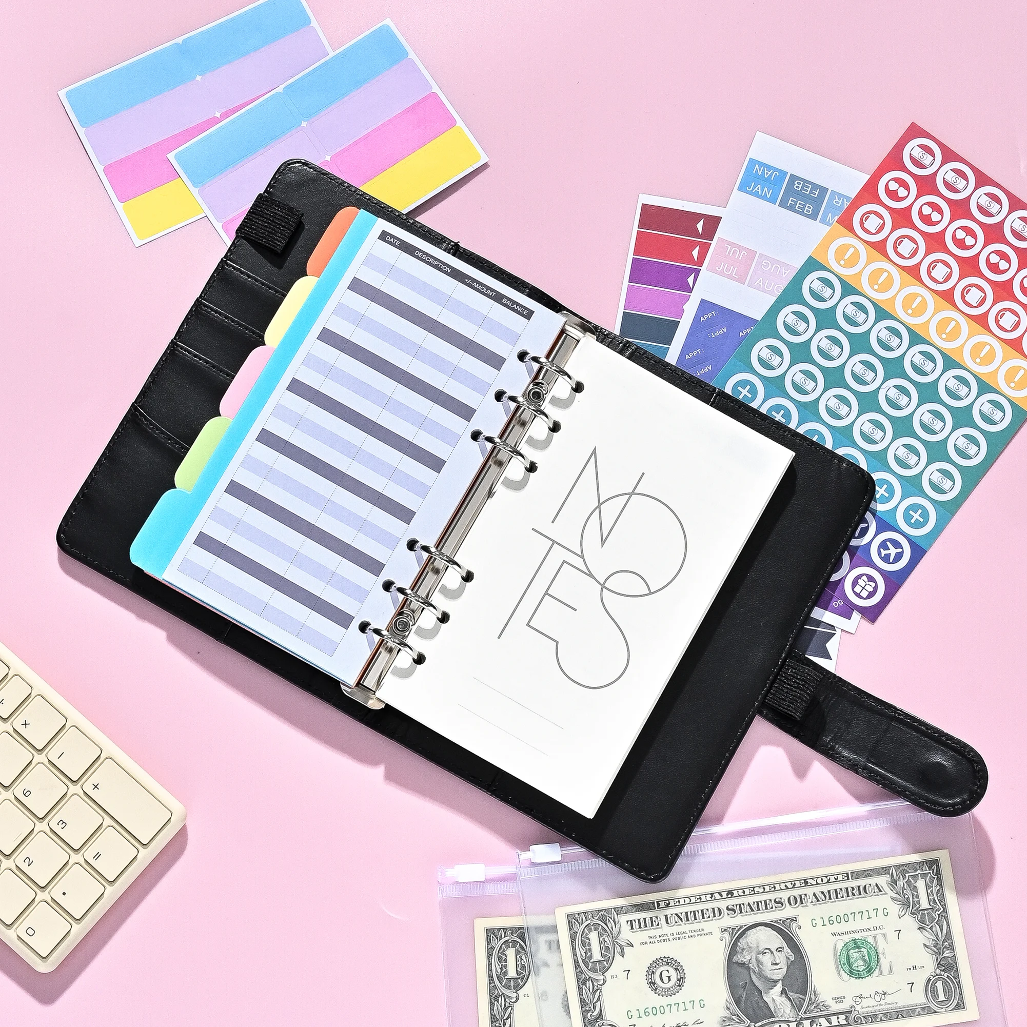 Custom A5 A6 Binder Pink Custom Spiral Notebook Budget Planner Binder ...