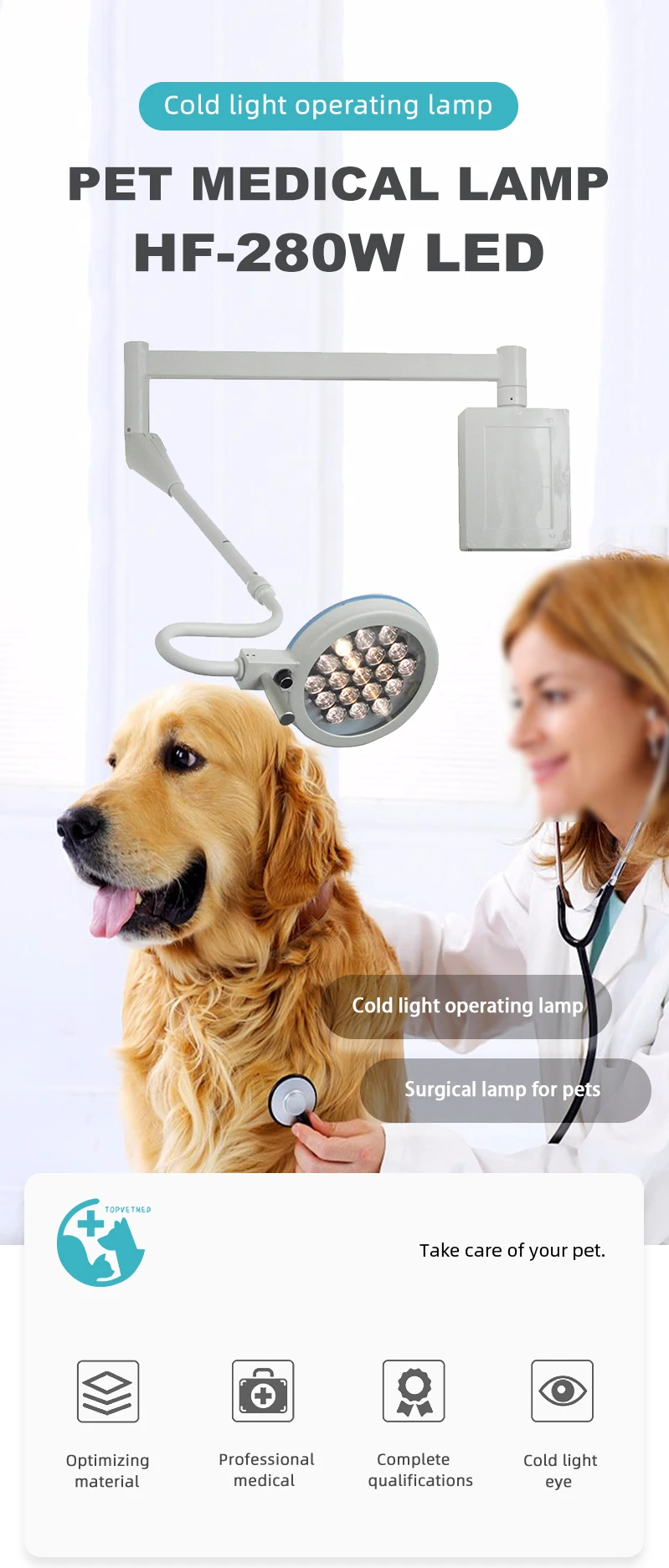 280w Wall-mounted Led Examination Lamp Clinic Surgery 2300mm Low ...