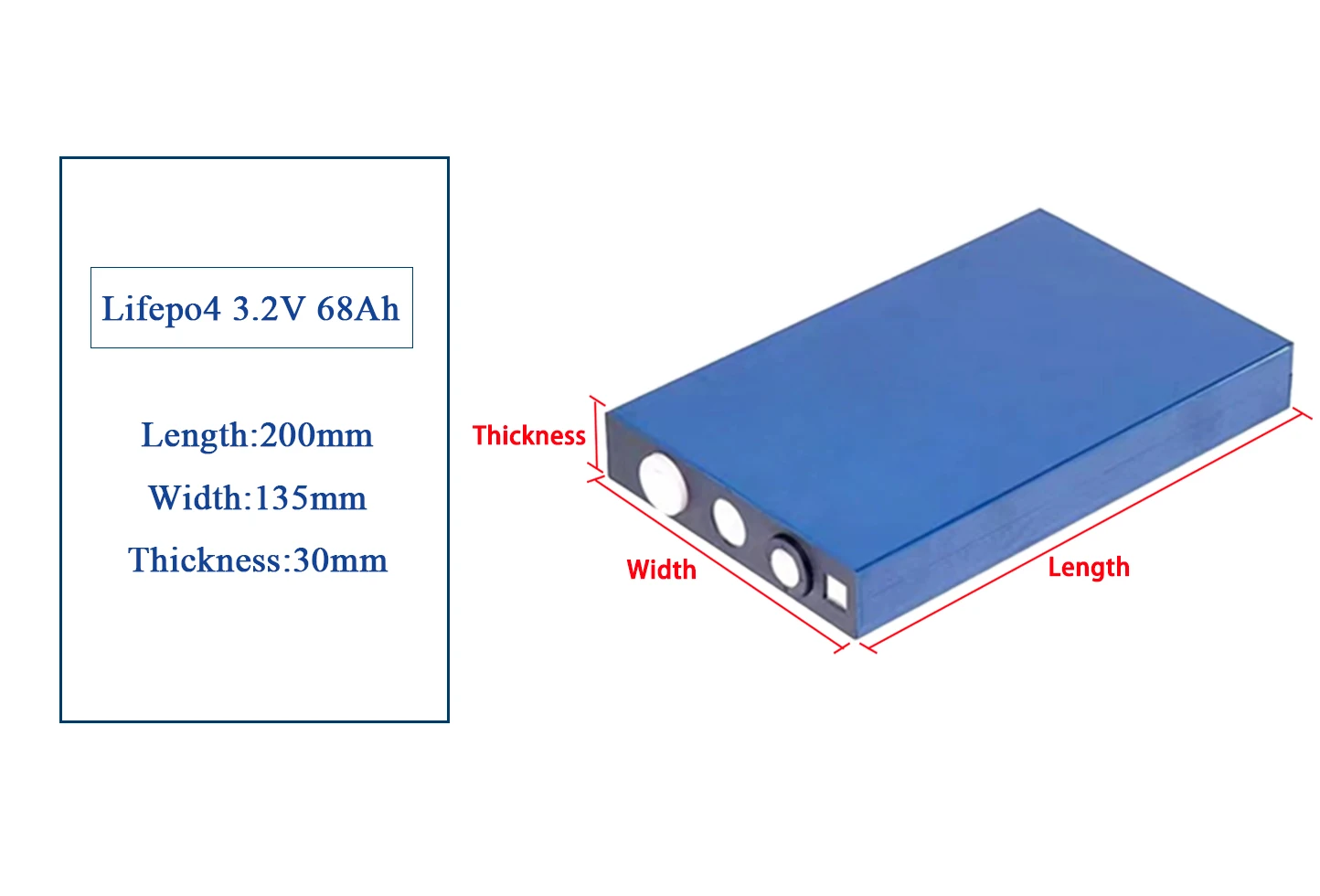 L135F72 Prismatic Cell CAM72 3.2V CALB 68ah 72ah Battery