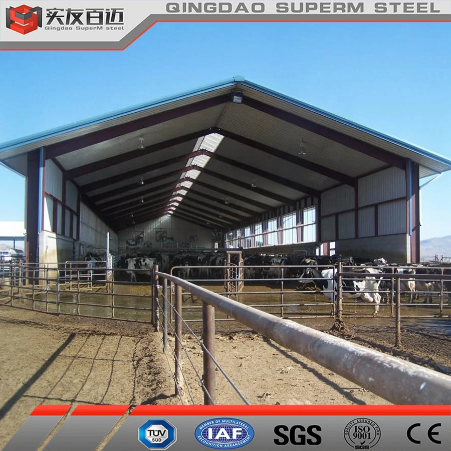 Prefabricated Steel Structure Barndominium Homes Dairy Barn Shed Metal ...