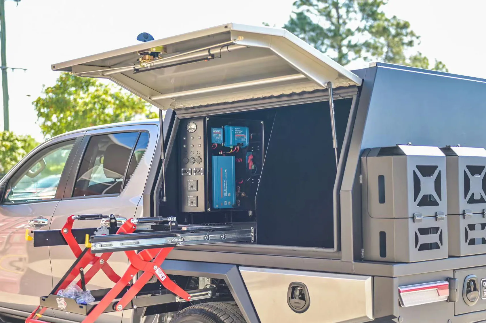 Single Dual Premium Truck Chassis Mounted Canopy Roof Aluminum Larger ...