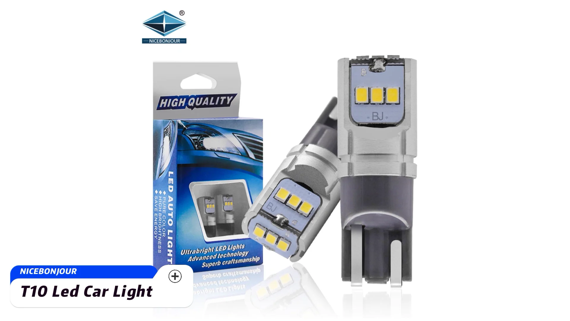 Bj Led 12v 194 168 W5w T10 Led Car Side License Plate Light Vehicle ...