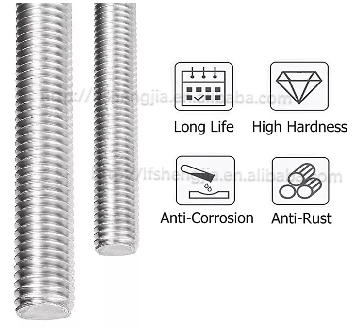 Rod Hanger Metal Rod Threaded Inserts Stud Bolt Threaded Bars Threaded ...