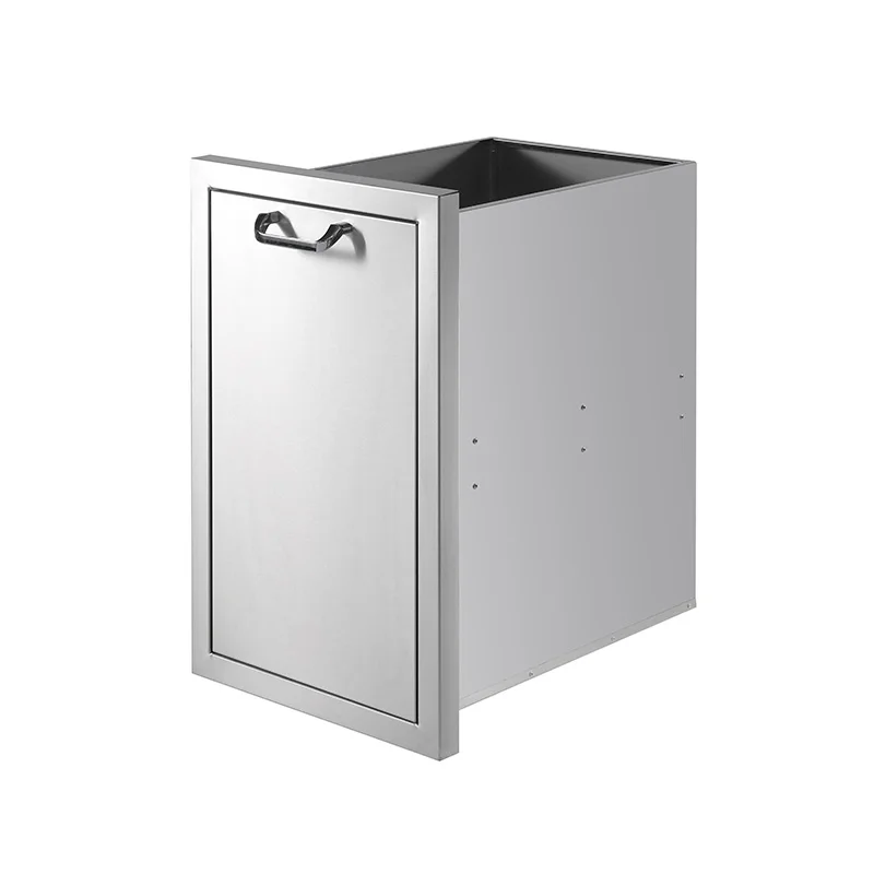 Outdoor Kitchen BBQ Access Stainless Steel Single Drawer Cabinet Trash ...