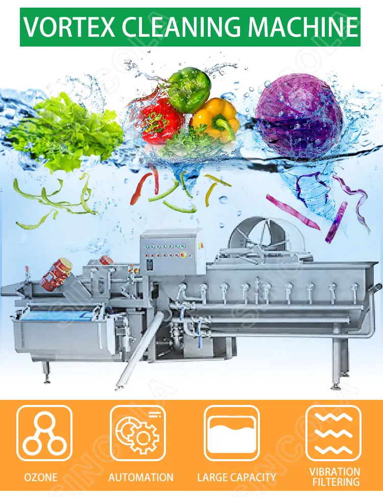 Easy Operation Fruit Eddy Current Washing Industrial Roots Vegetable ...