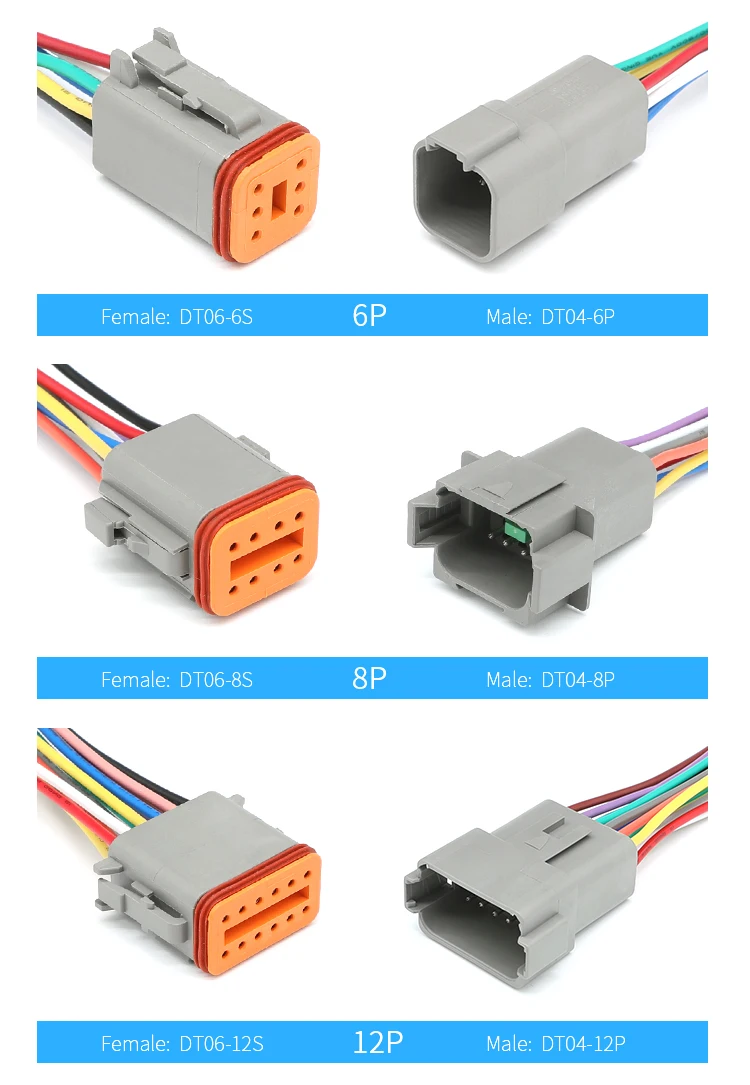 Wholesale DT06-2S to DT06-12S Waterproof Automotive Connectors