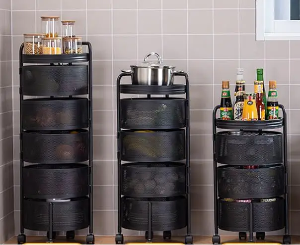 Household Sundries Multi-layer Round Movable Fruit Rack Vegetable ...