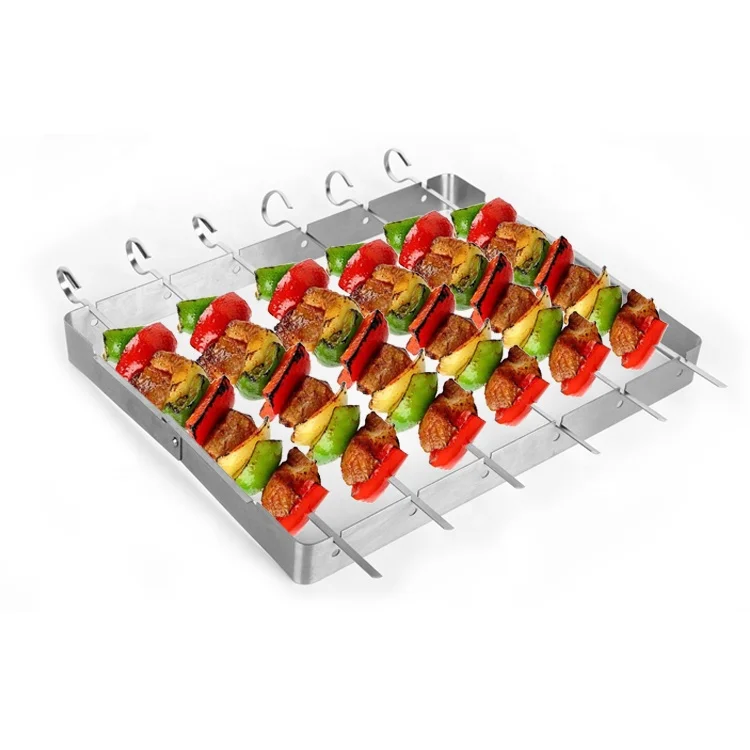 Outdoor Collapsible Skewer Rack Portable Stainless Steel Kabob Foldable ...
