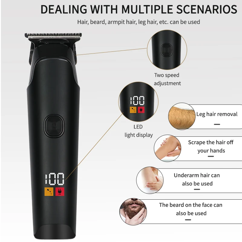 Men's Professional Hair Clipper Wireless Plastic Electric Clipper Men's ...