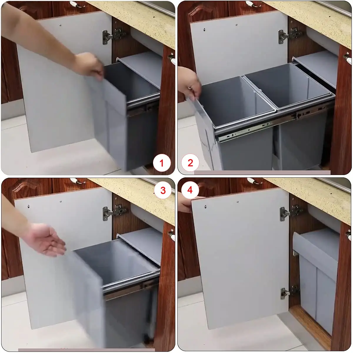 2024 New Kitchen Cabinet Built-In Pull Out Waste Bin Dust Bin Pull Out ...