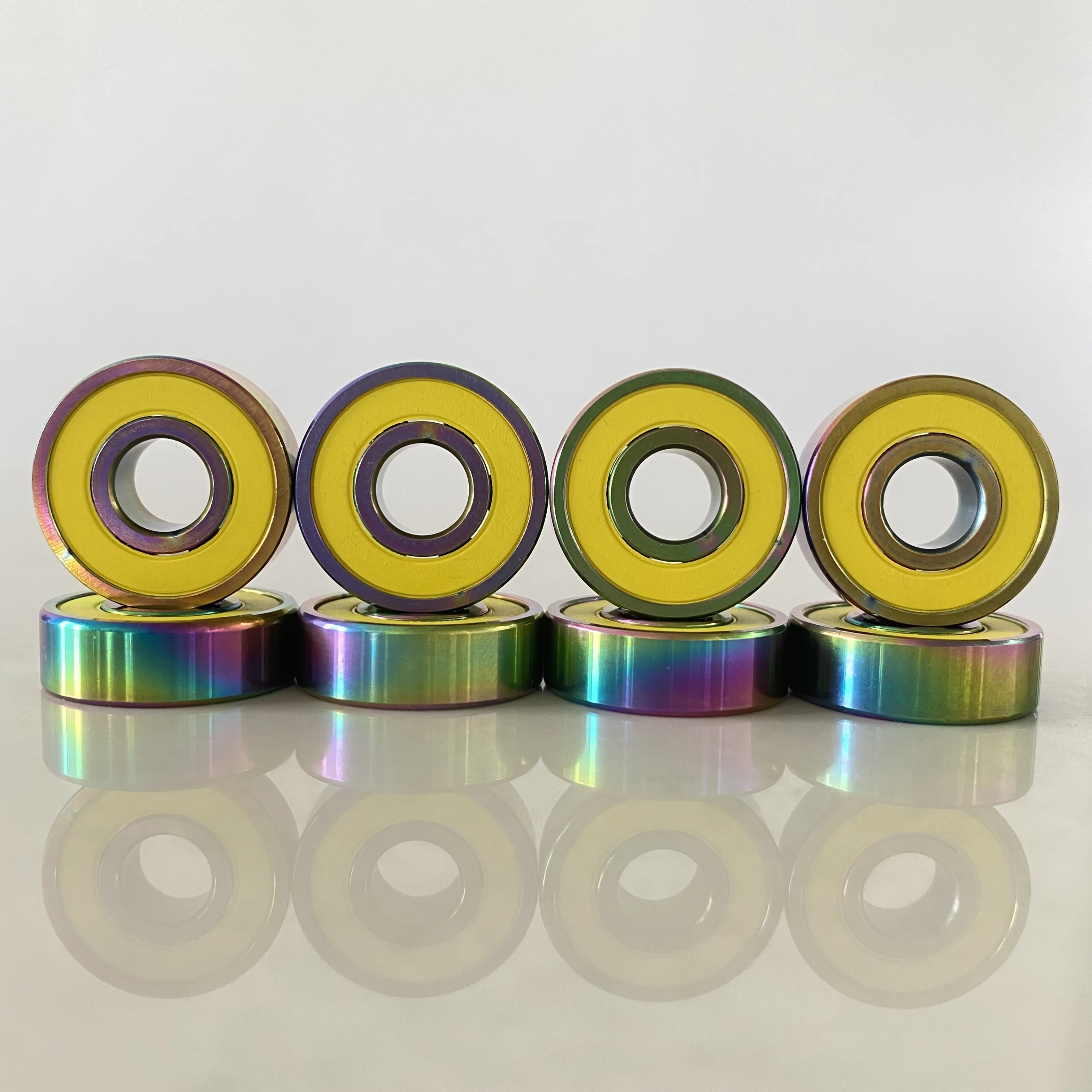 Colorful Titanium Coated Skateboard Bearings - Si3n4 Ceramic