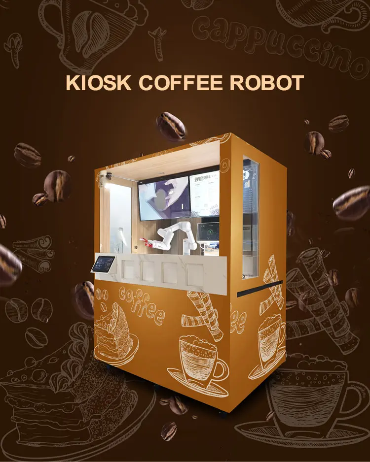 LPMIE Unmanned Booth Robotic Arm Coffee Vending Machine Making Latte ...