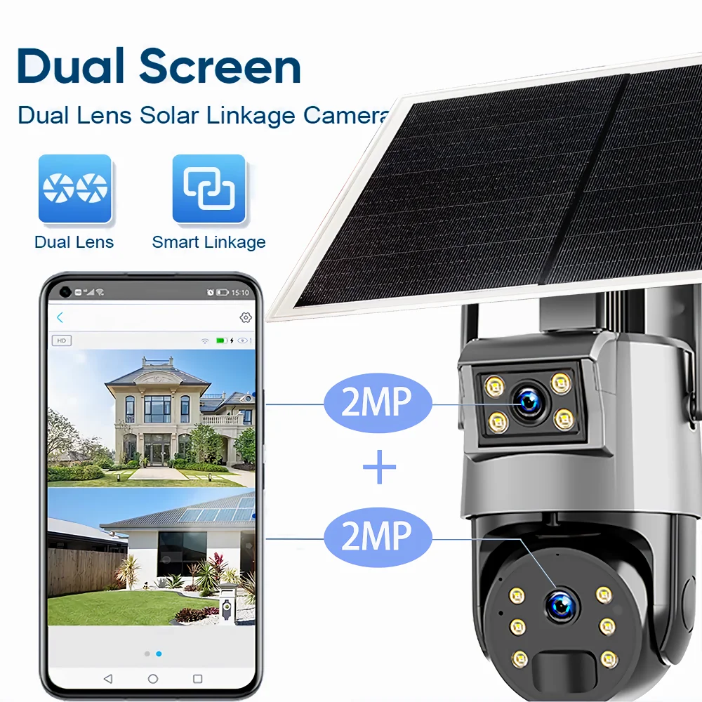 4G Solar PTZ Camera - Dual Lens, Night Vision, & More