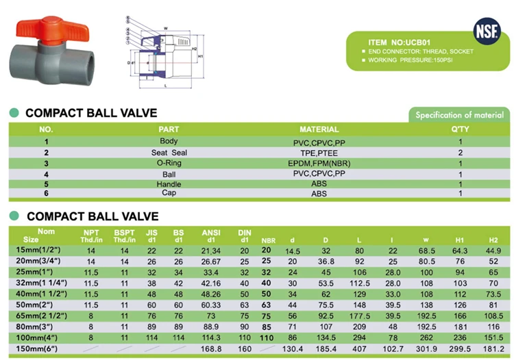 ERA PVC Valve and Fittings - Compact Ball Valves for Cold Water