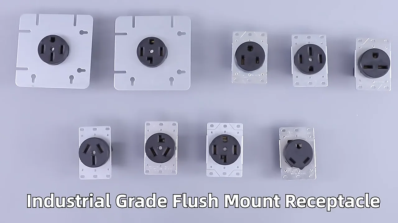 Over Size Range And Dryer Receptacle 30 Amp 125/250v Flush Mount Black ...