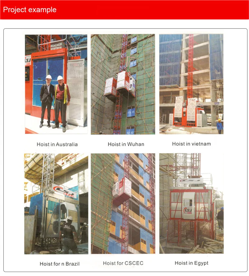 Steel Construction Hoist | 3x15KW Motor Drive System | Gearbox & Gear ...