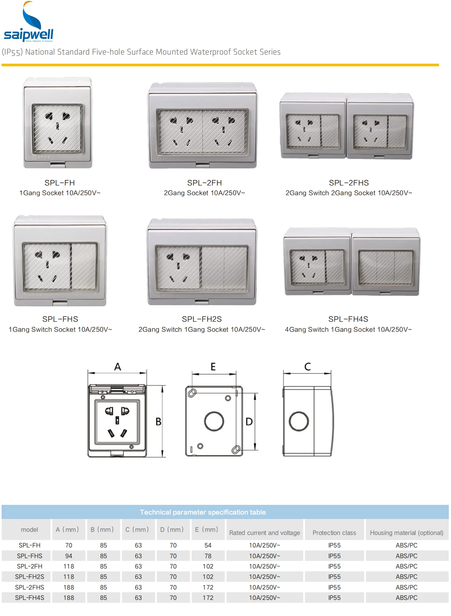 Weatherproof Wall Switch Socket Ip66 Outdoor Socket Switch Receptacle ...