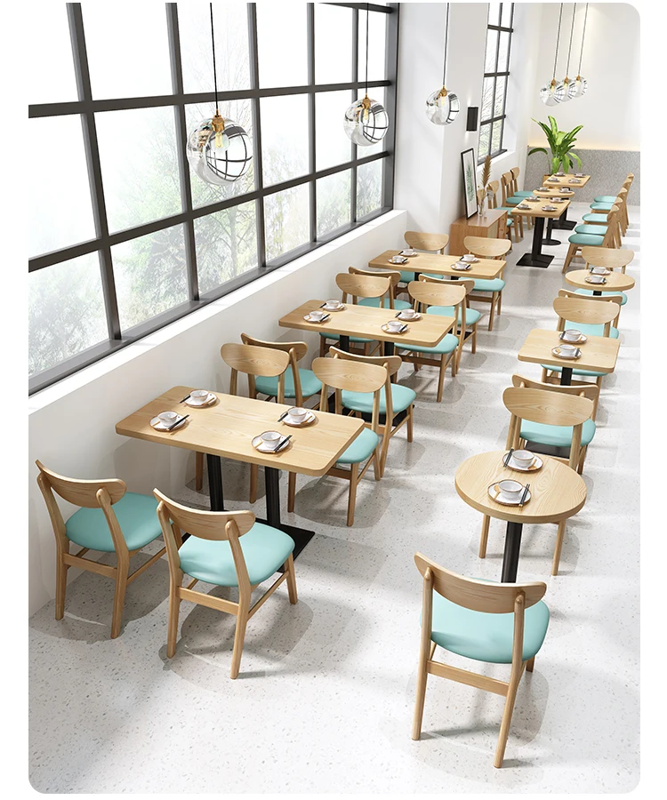 Modern Restaurant Dining Table and Chairs Sets - Solid Wood