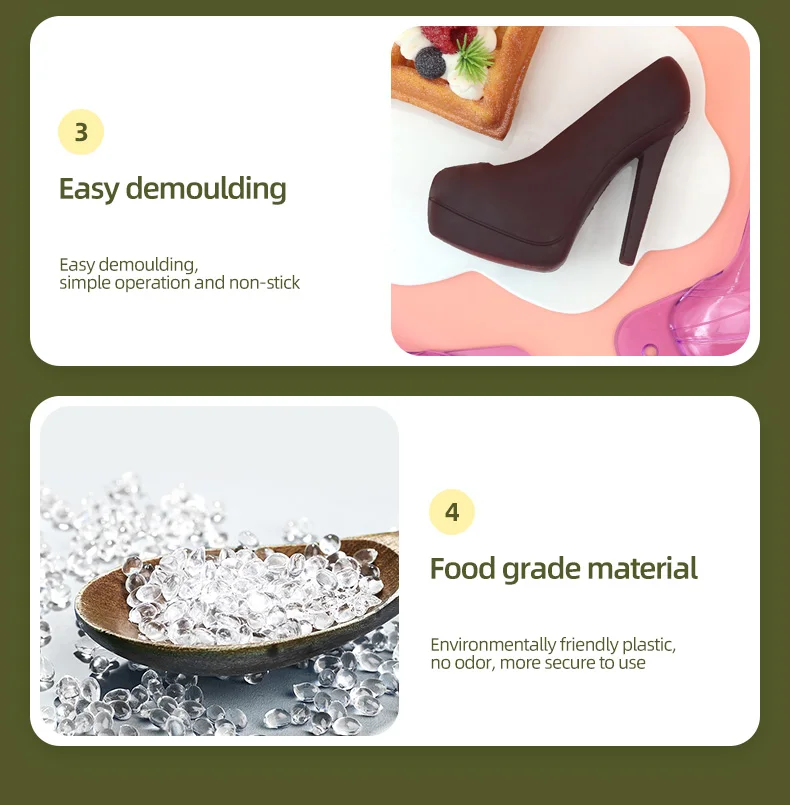 3D Chocolate Inverted Mold Purple Translucent High Heel Chocolate Mold ...