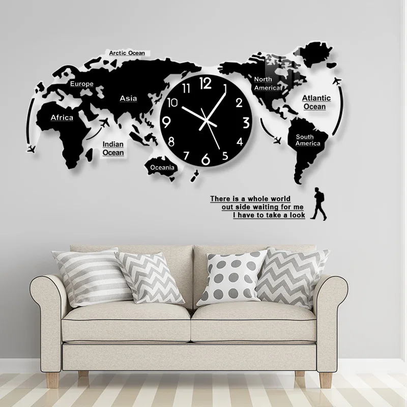 Modern Design 3d Digital Hanging Clock Ultra Quiet Acrylic Wall Watch ...