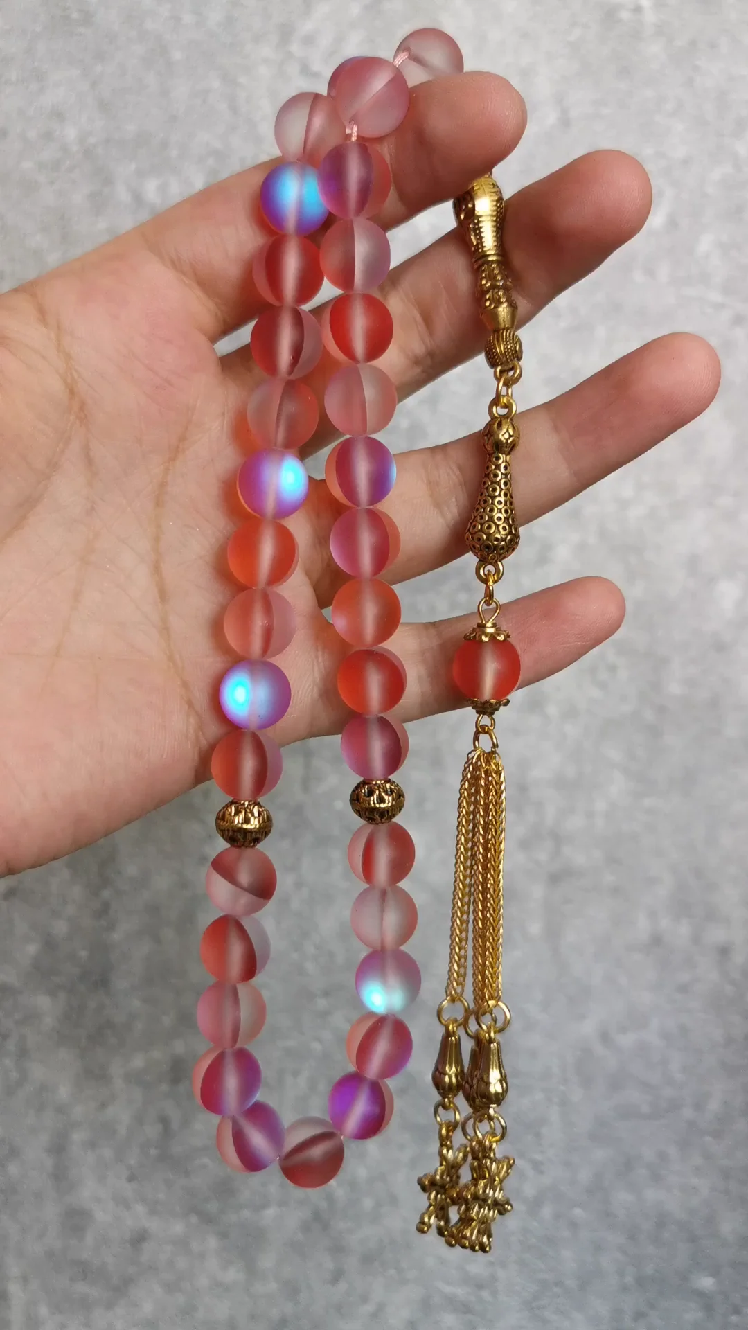 Crystal Tesbih Prayer Beads Shining Beads Muslim Rosary Gold Metal ...