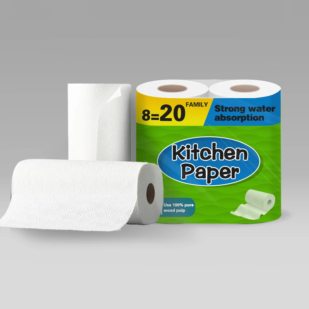 High Quality 2-ply Virgin Wood Pulp Kitchen Paper Towel Rolls Soft ...