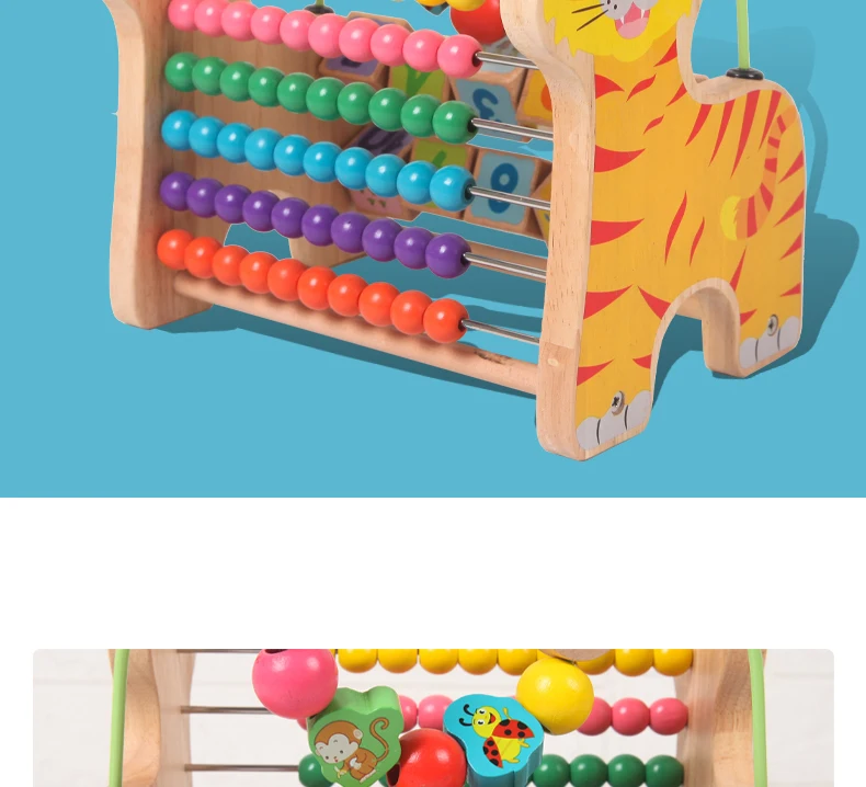 Wooden Math Educational Abacus Frame Learning Bead Maze Toys Multi ...